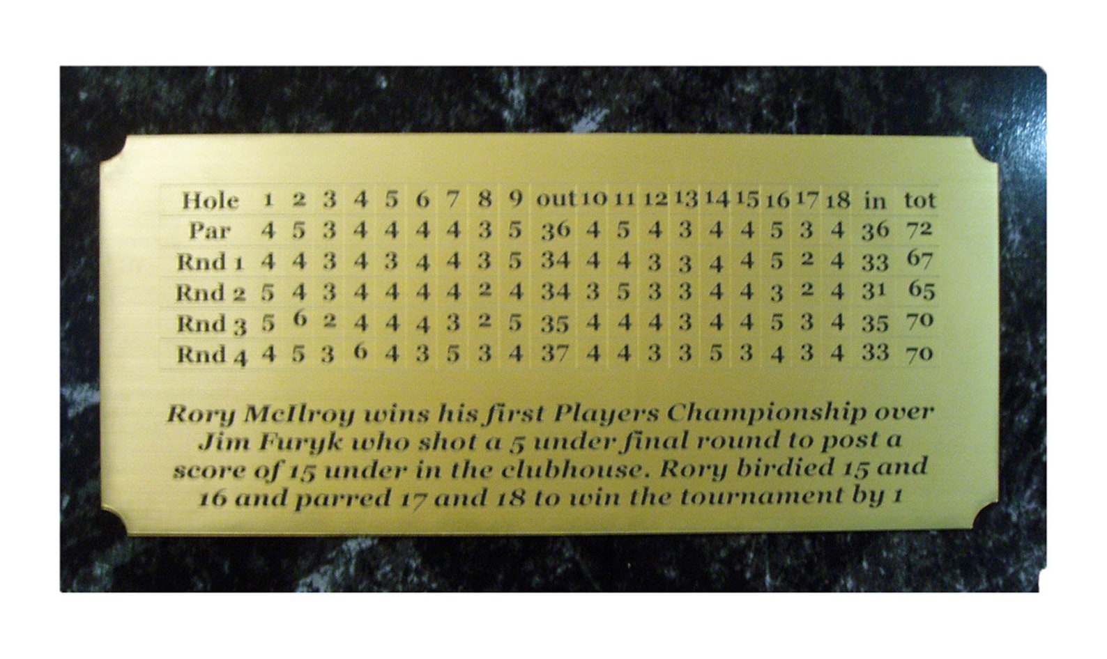 Rory Mcilroy 2019 Players Championship 8x10 Photo Plaque With Engraved ...