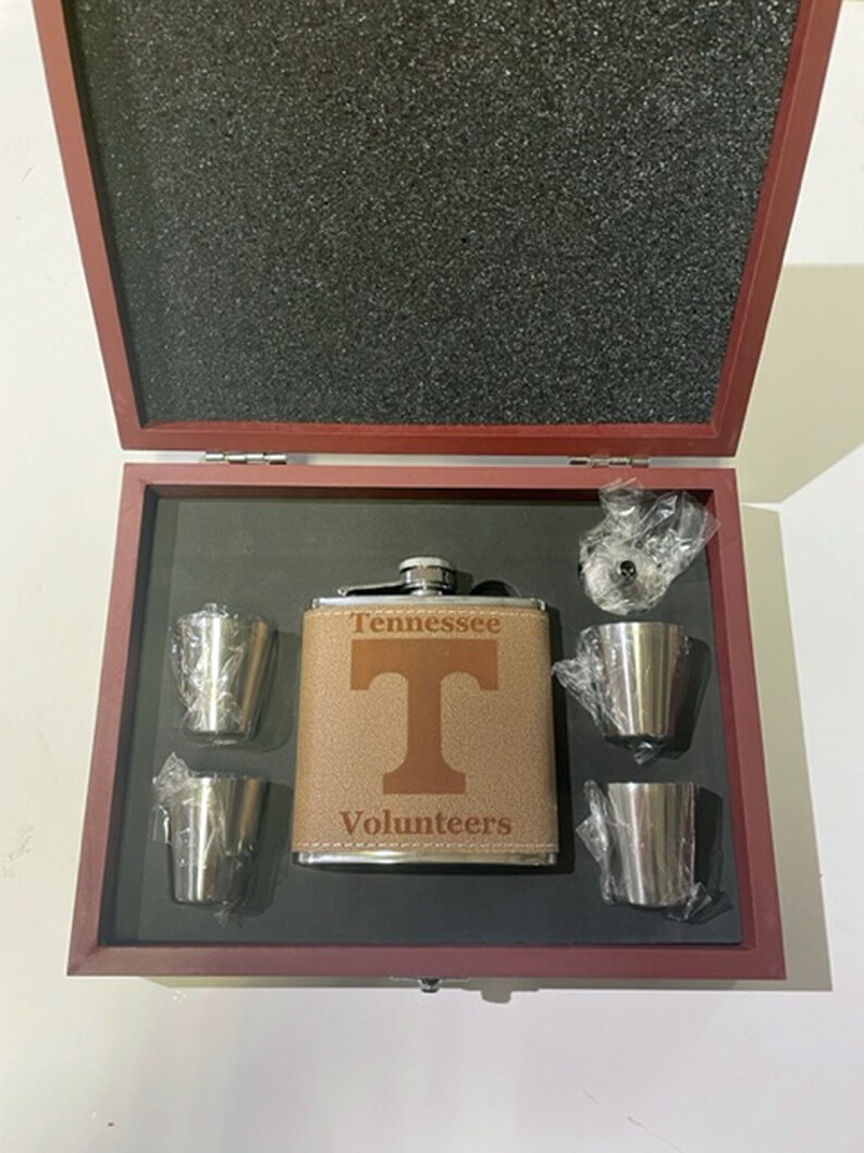 Tennessee Volunteers 6 Oz Leatherette Covered Stainless Steel Flask ...