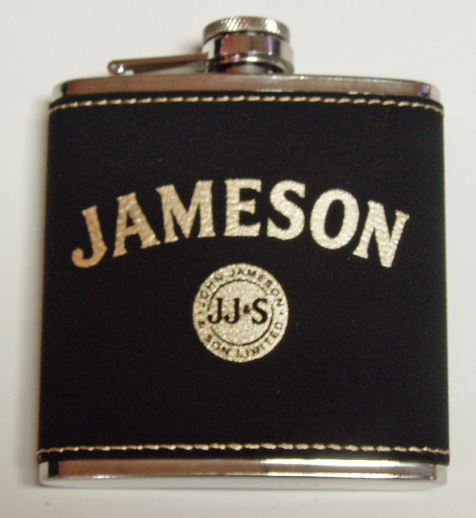 Jameson Black Leather 6 Oz Stainless Steel Flask in an - Etsy