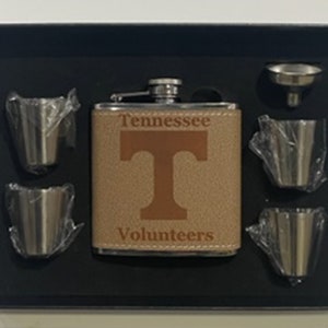 Tennessee Volunteers 6 Oz Leatherette Covered Stainless Steel Flask ...