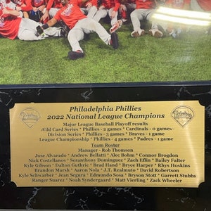 Philadelphia Phillies 2022 World Series Champions 8x1 0 Photo Plaque ...