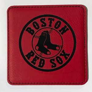 Boston Red Sox Set of 6 Laser Engraved Leatherette Coasters in - Etsy
