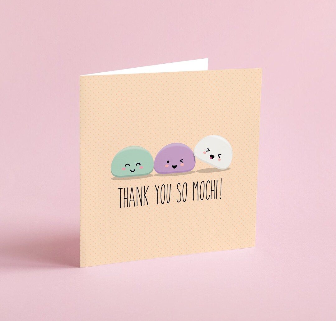 Thank You so Mochi! // Thanks // Food Puns // Celebration - Etsy Australia