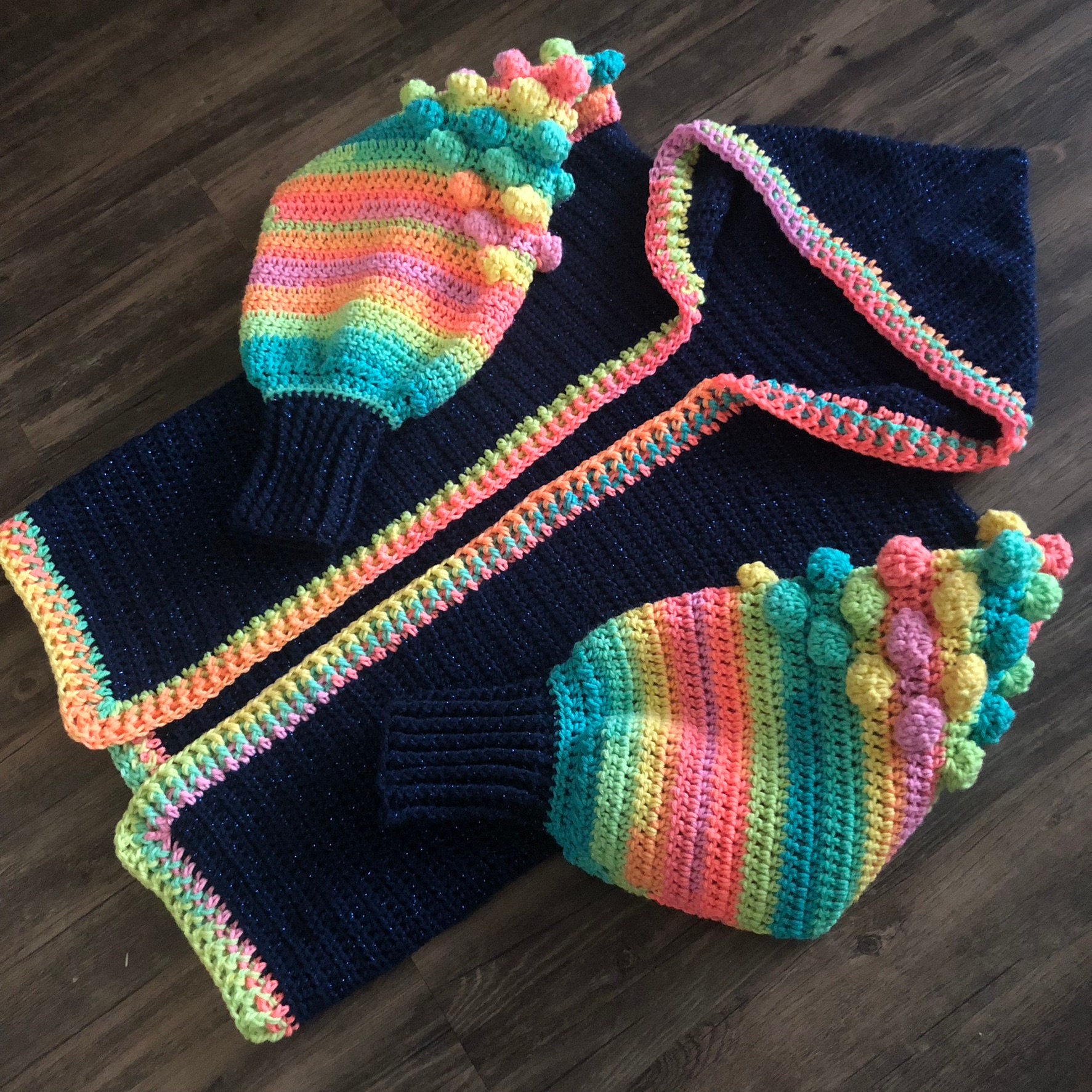 Retro Rainbow Cardi Pattern - Etsy