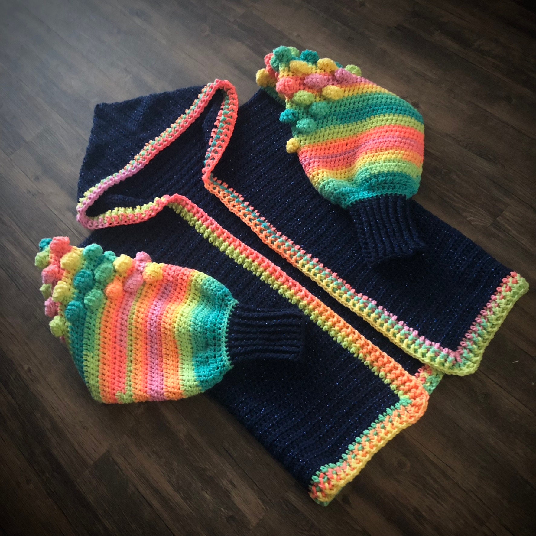 Retro Rainbow Cardi Pattern - Etsy