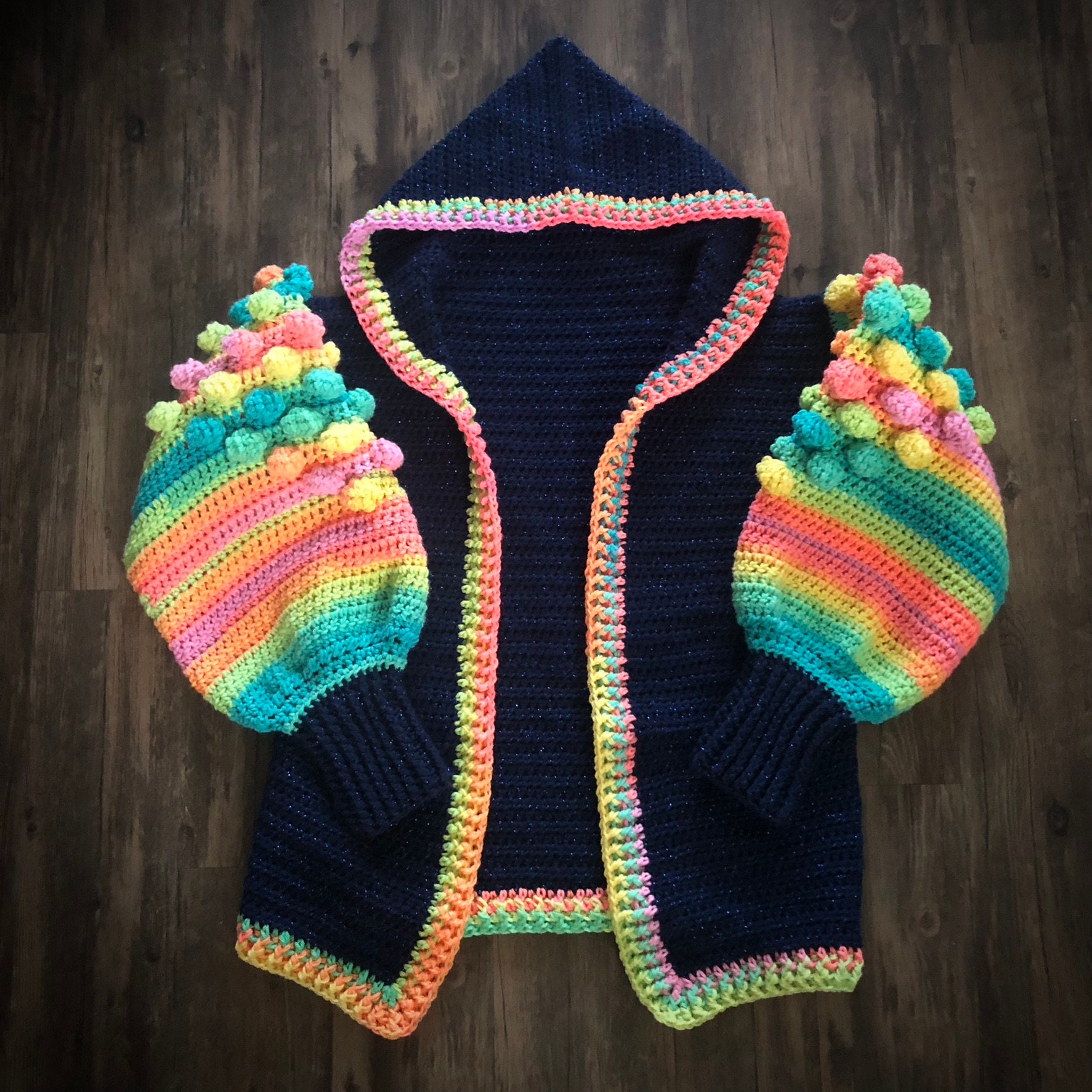 Retro Rainbow Cardi Pattern - Etsy