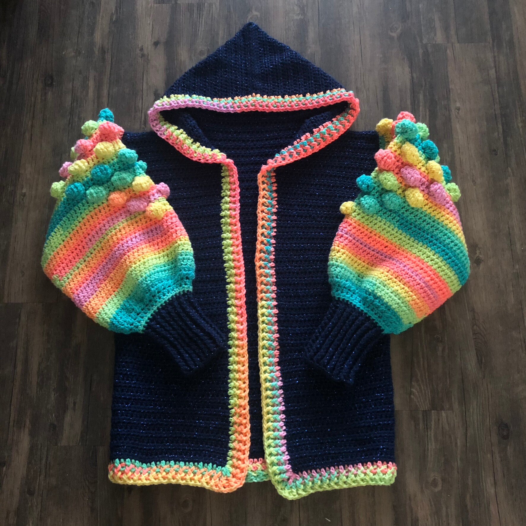 Retro Rainbow Cardi Pattern - Etsy
