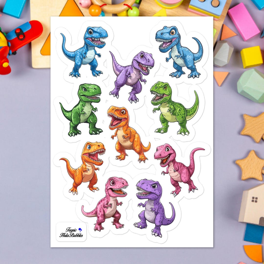 Dino Sticker Sheet - Etsy