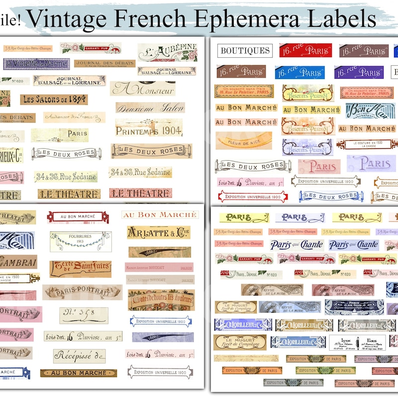 Paris Labels - Etsy