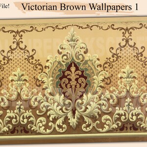 5 Victorian Brown Wallpaper 1, Junk Journal Paper Backgrounds, Vintage ...