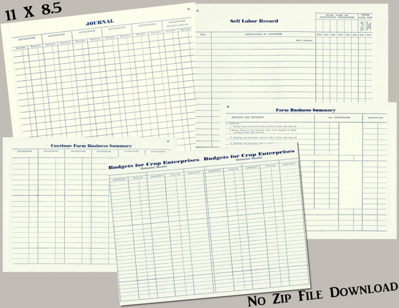 Vintage Farm Logbook Pages one Blank Vintage Paper Junk - Etsy