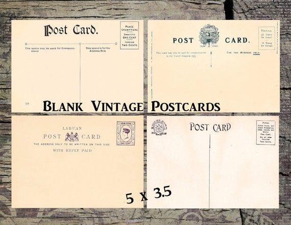 Blank Vintage Postcards