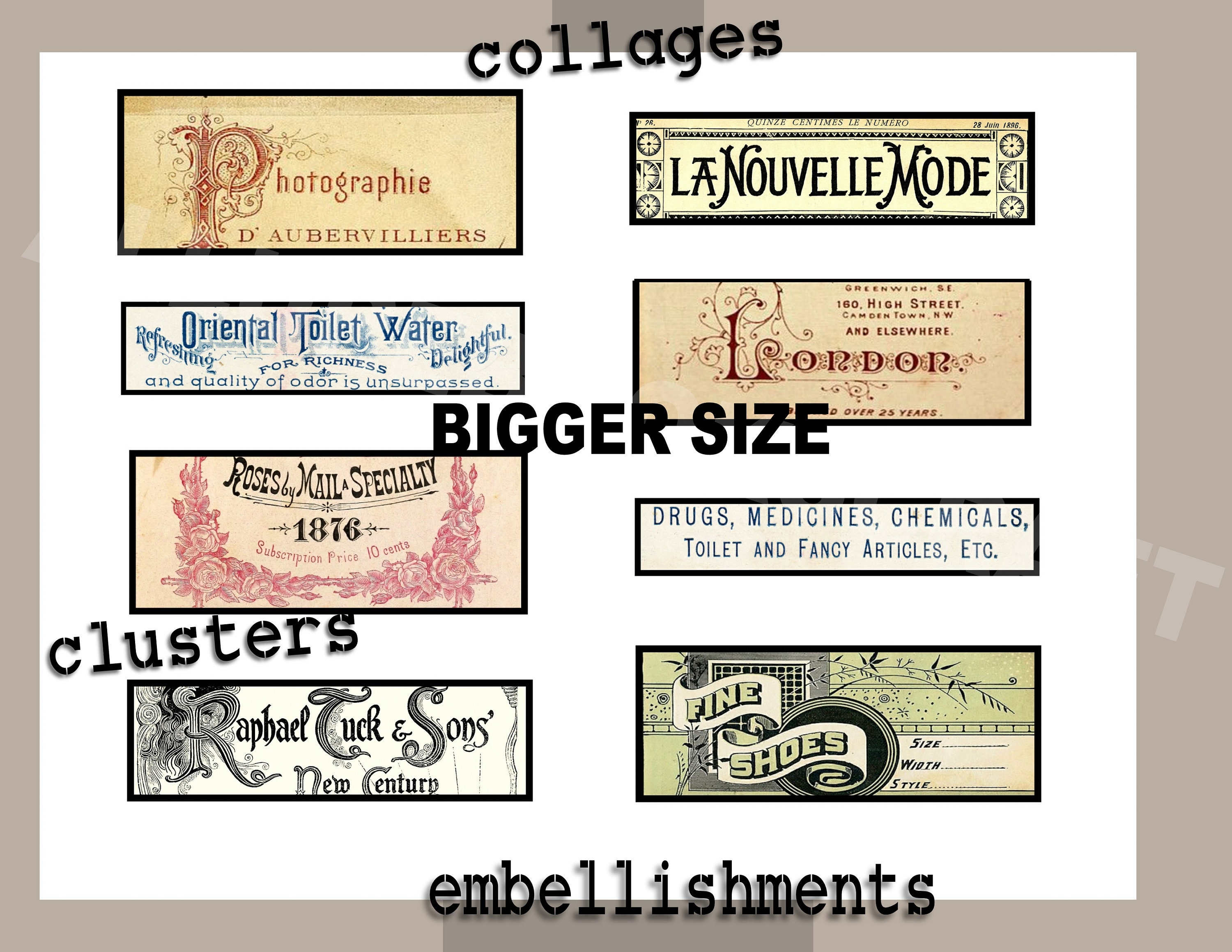 1800s Digital Ephemera Labels Vintage Letterhead Vintage - Etsy