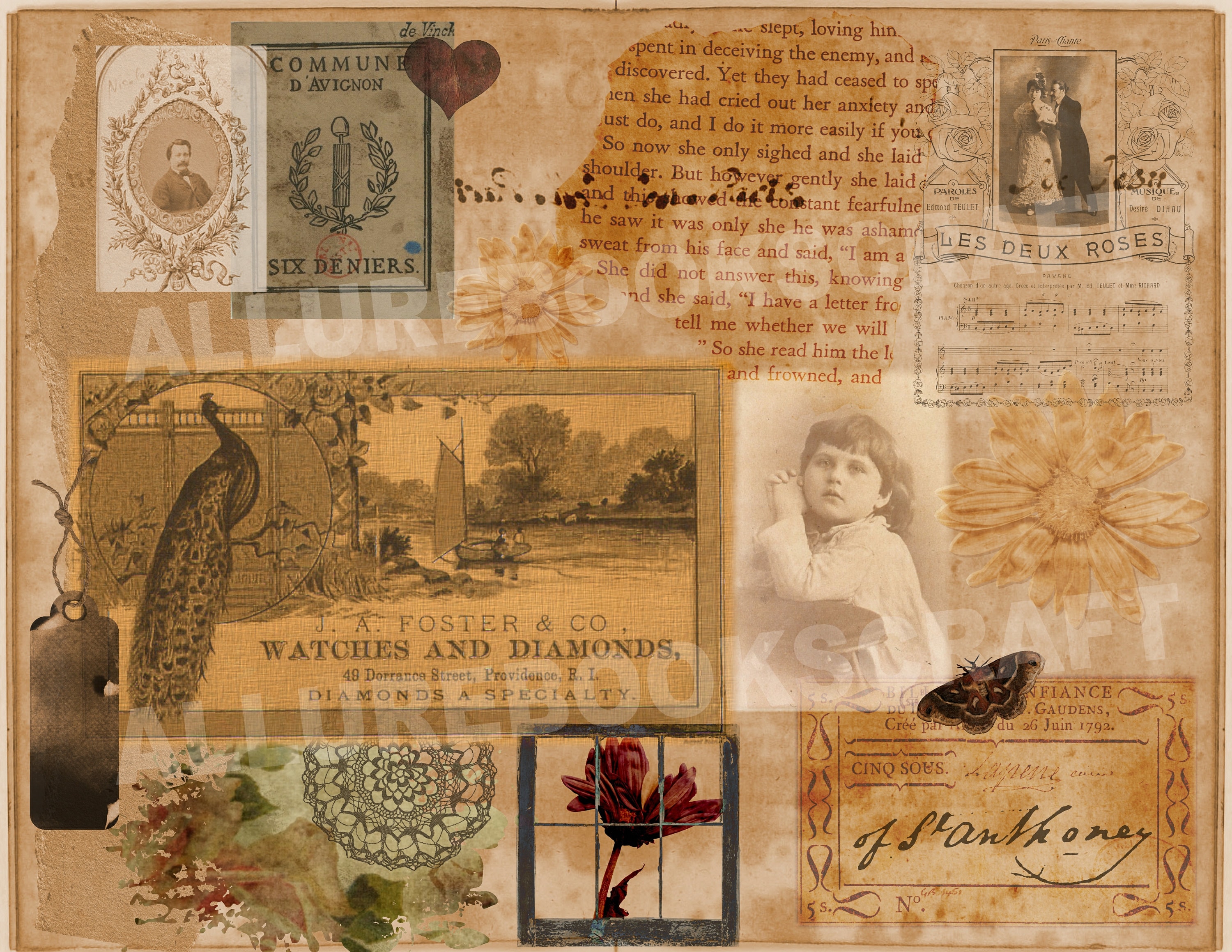 Vintage Grunge Ephemera Society 4 Sheet Paper Pack Vintage - Etsy