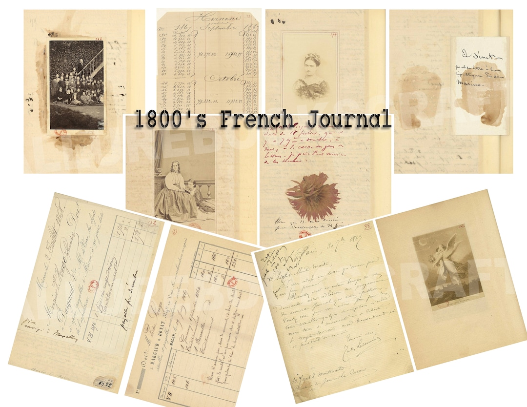 Vintage French Journal Pages: 1800's Ephemera (digital Download) - Etsy