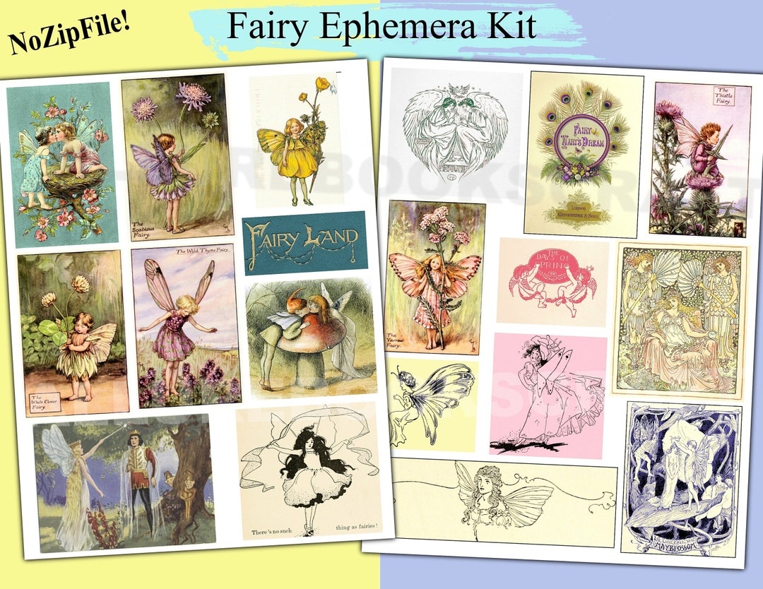 Fairy Ephemera: Vintage Fairytale Junk Journal Embellishments (digital ...