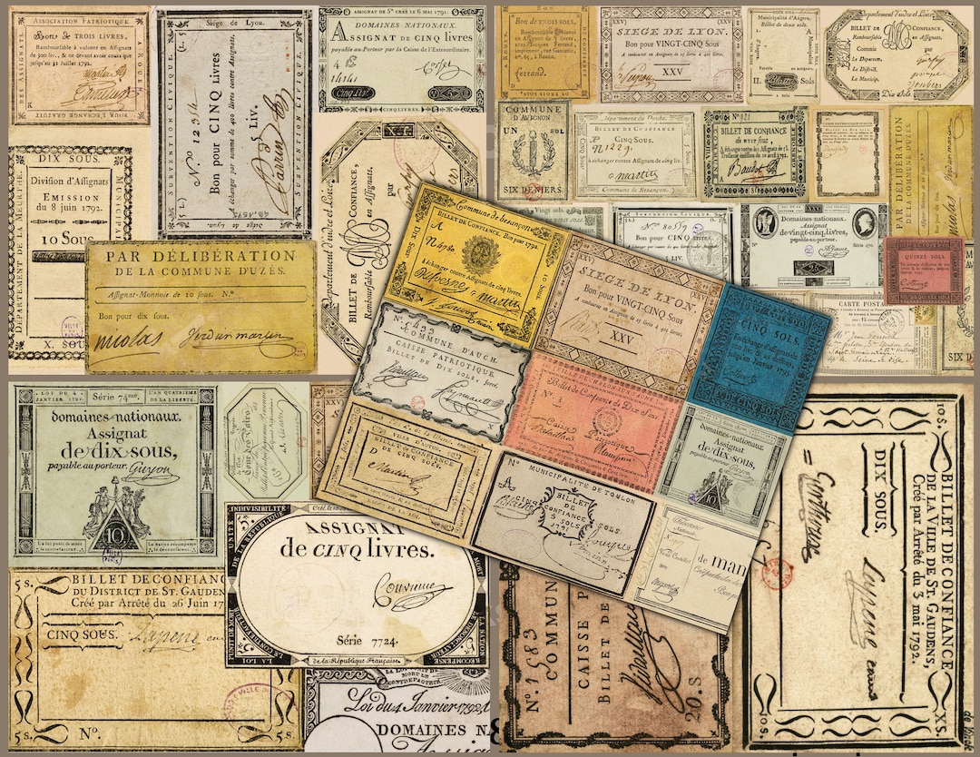 1700 French Script Journal Paper, 5 Junk Journal Pages, Printable ...