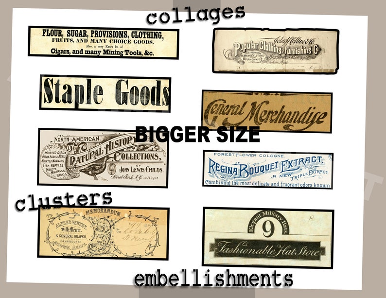 1800s Digital Ephemera Labels Vintage Letterhead Vintage - Etsy