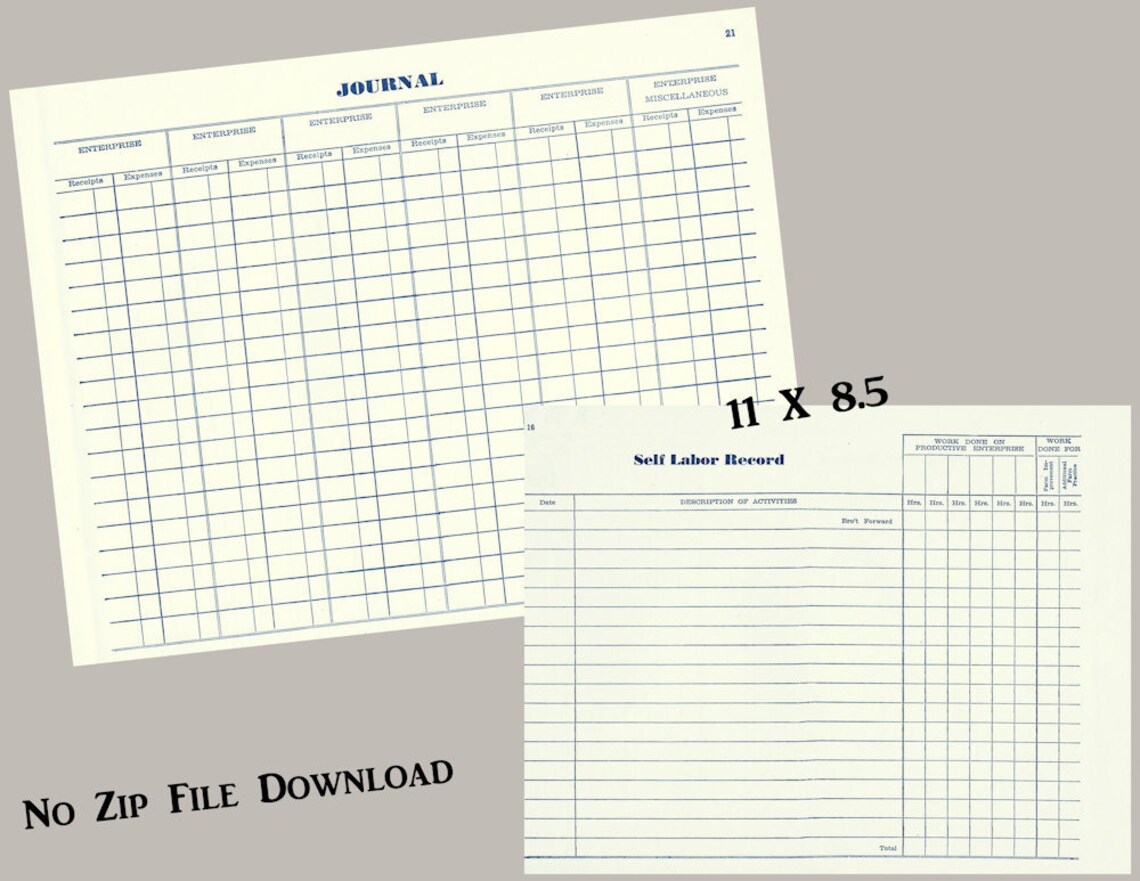 Vintage Farm Logbook Pages one Blank Vintage Paper Junk - Etsy
