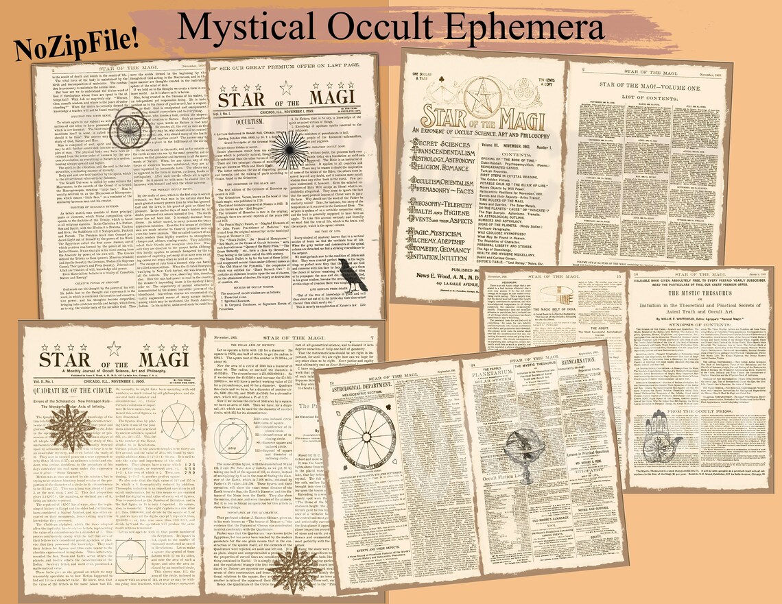 Vintage Witchcraft Journal Pages: Mystical Occult Ephemera Grimoire ...