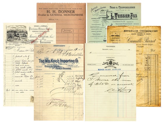 Bookbinding Papercraft Vintage Receipts etna.com.pe