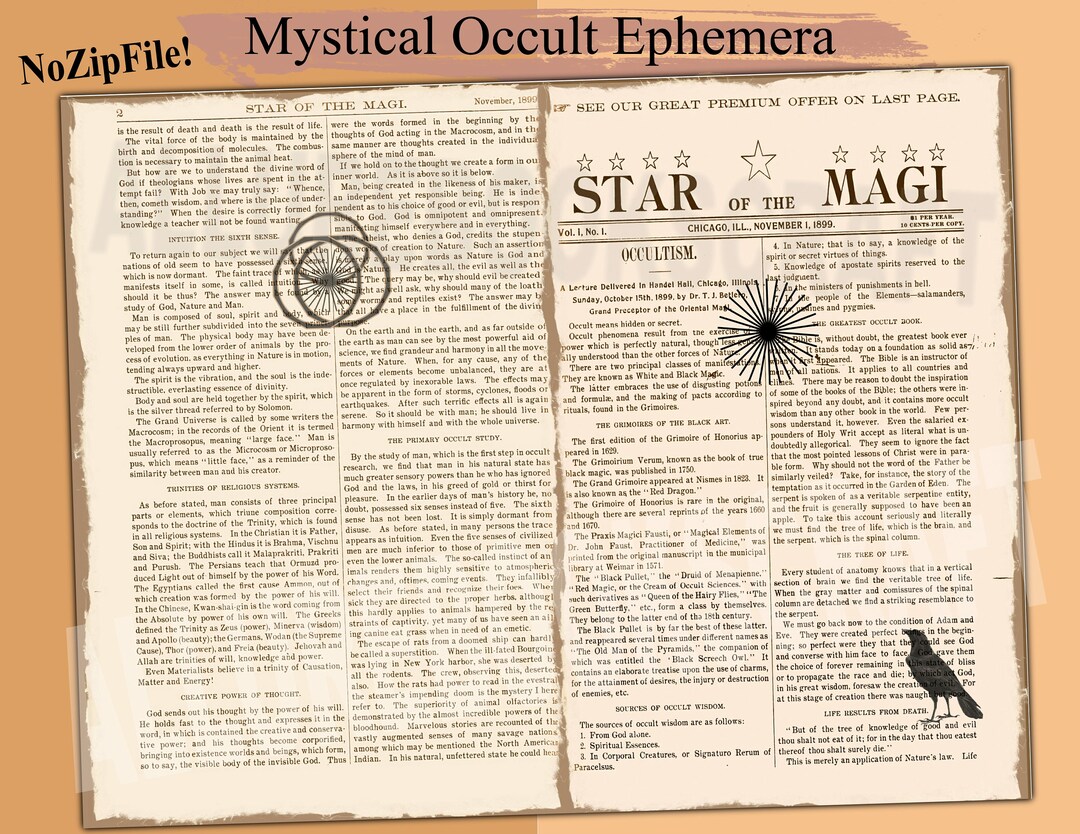 Mystical Vintage Journal Pages | Digital Celestial Grimoire Paper ...