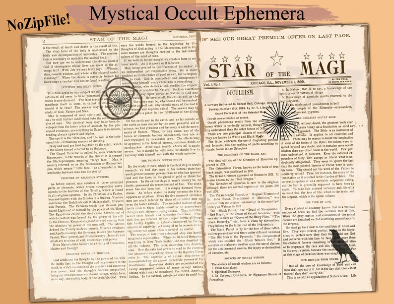 Vintage Witchcraft Journal Pages: Mystical Occult Ephemera Grimoire ...