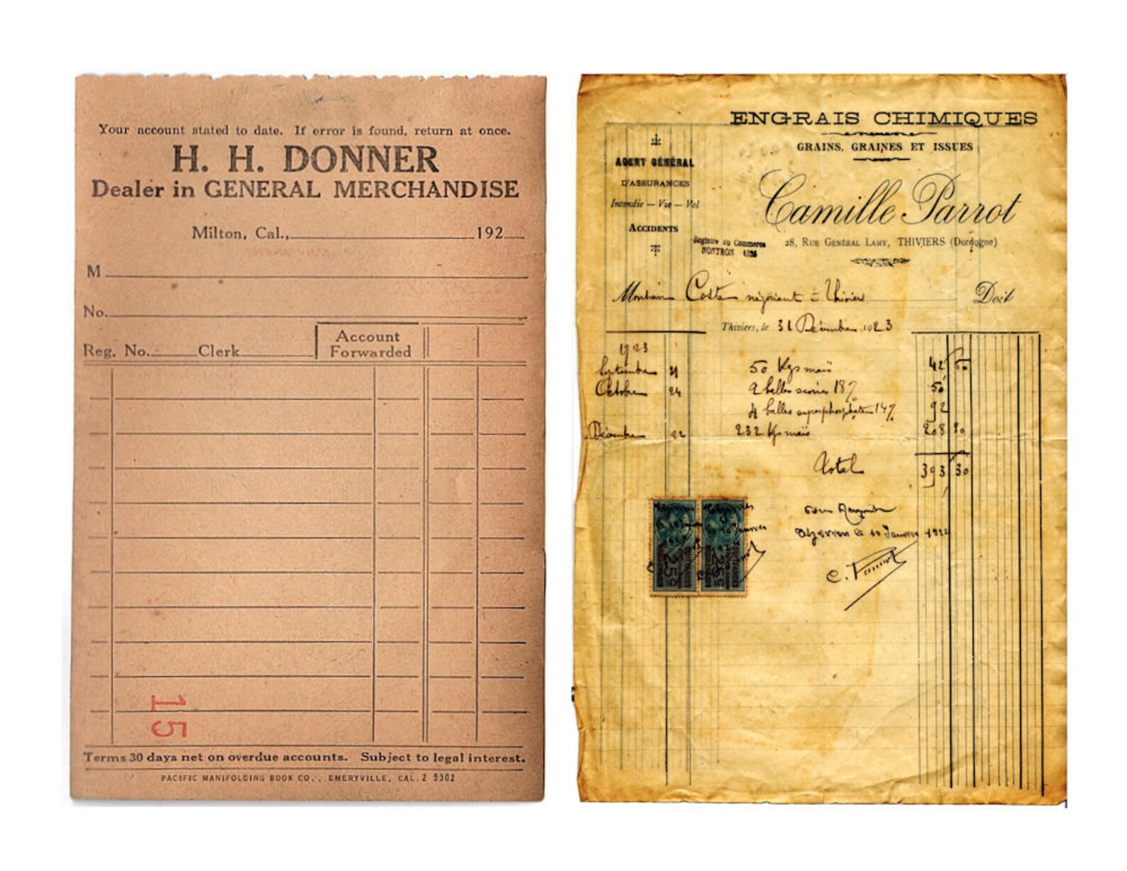 Vintage Receipt Ephemera: Retro Letterhead, Aged Script (digital ...
