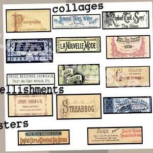 Vintage Ephemera Labels: 1800s Letterhead, Font Script (digital ...