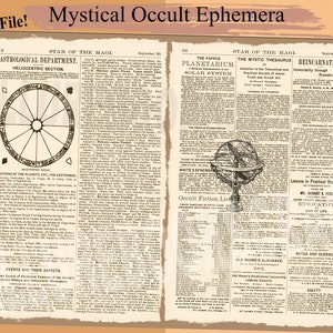 Mystical Vintage Journal Pages | Digital Celestial Grimoire Paper ...