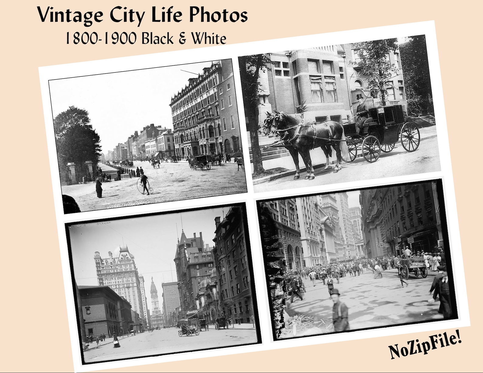 Vintage City Life Photographs 1800 1900 5 Sheets-16 Photos - Etsy