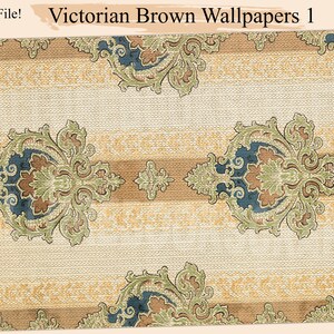 5 Victorian Brown Wallpaper 1, Junk Journal Paper Backgrounds, Vintage ...
