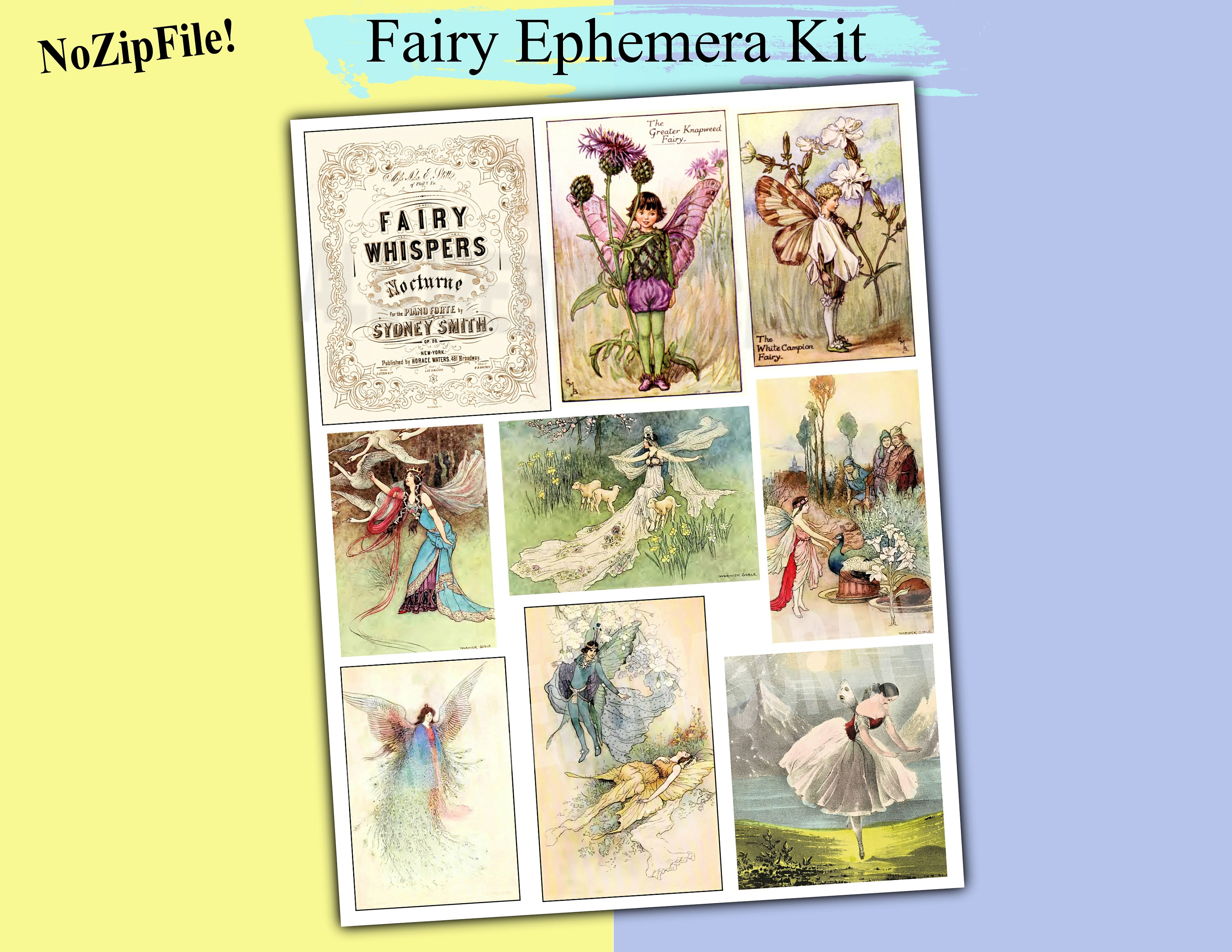 Fairy Ephemera: Vintage Fairytale Junk Journal Embellishments (digital ...