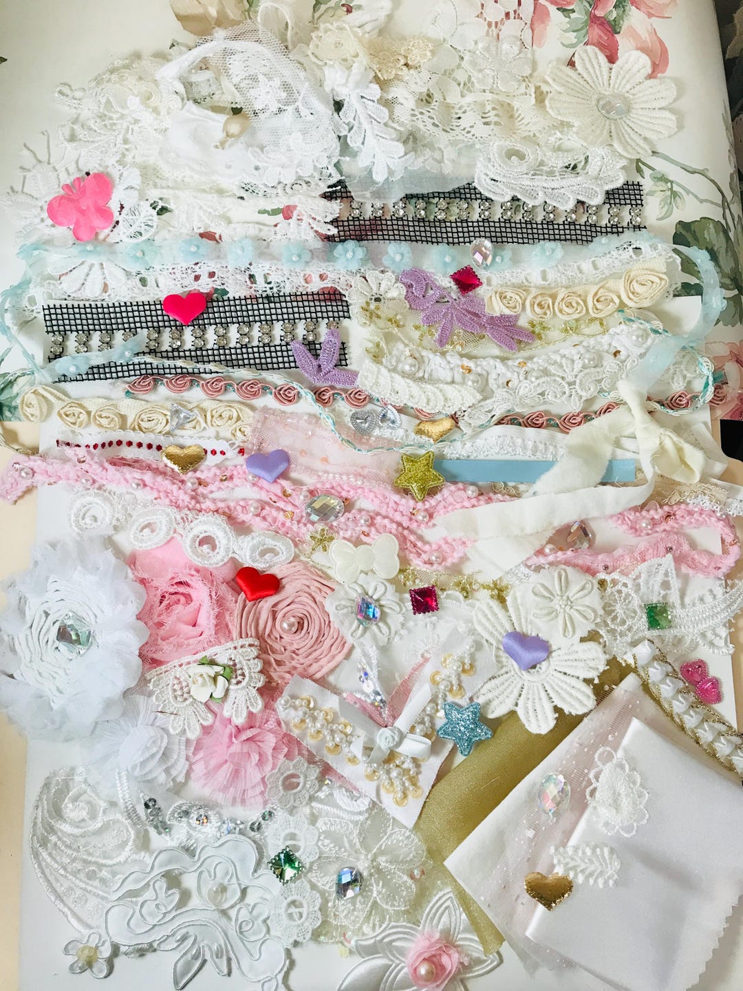 DESTASH Appliqué Pieces Bundle, Snippet Lot, Destash Craft ...