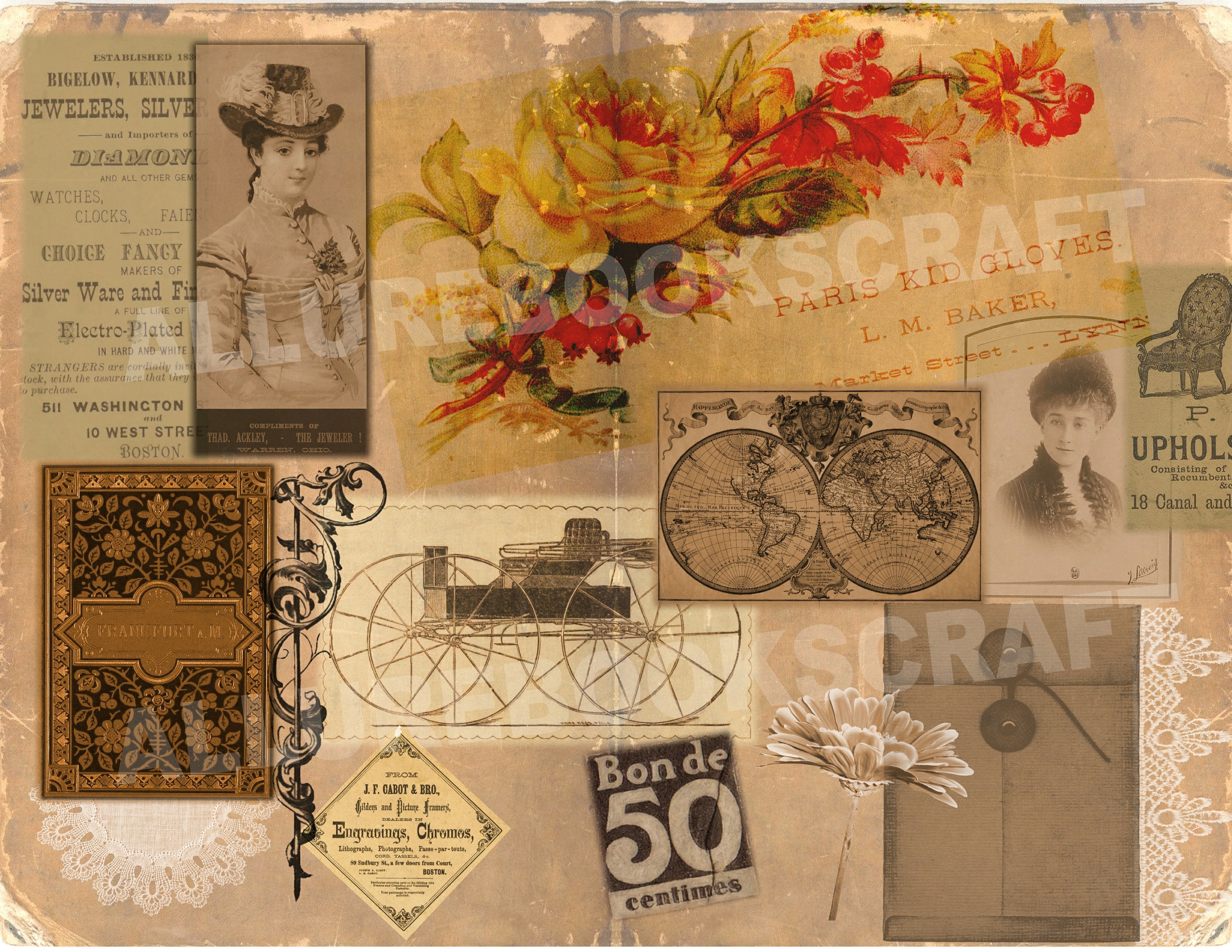 Vintage Grunge Ephemera Society 4 Sheet Paper Pack Vintage - Etsy