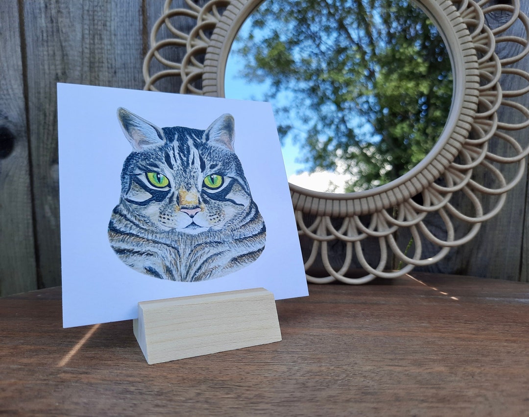 Mini Art Print, Watercolor Cat - Etsy