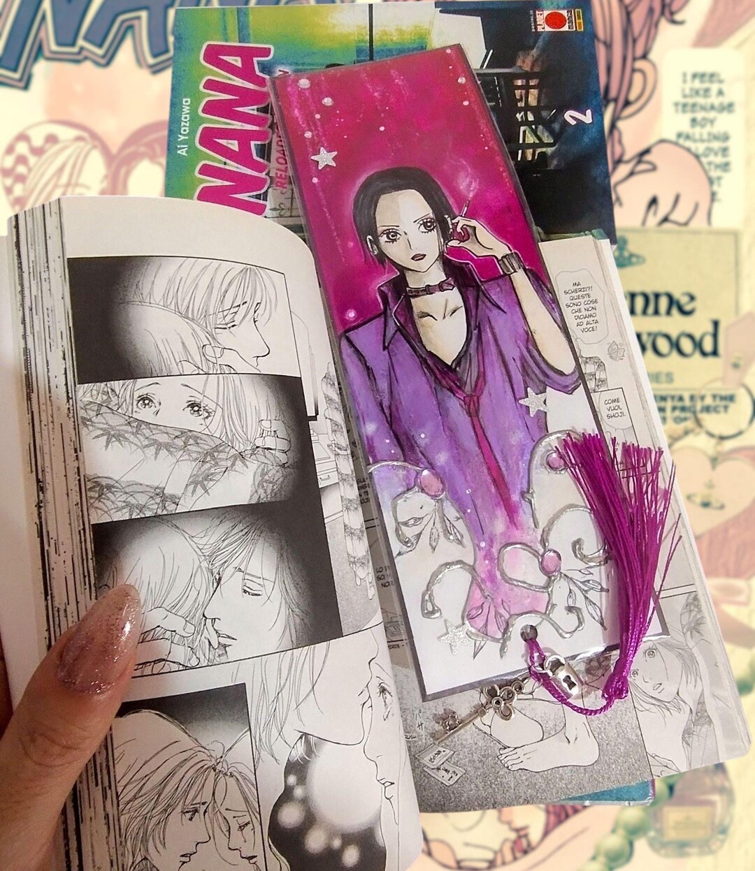 Handmade Custom Manga Bookmark, Book Accessories, Manga Gifts, Custom ...