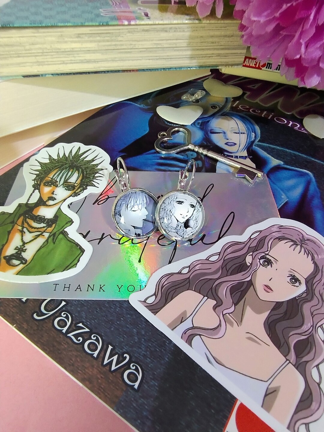Nana Manga Accessories, Shin and Reira Cameo, Trapnest, Black Stones ...