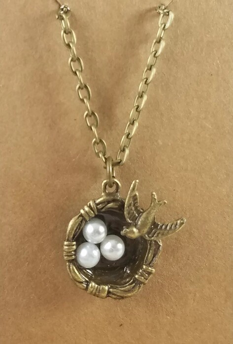 Bird Necklace/bronze Bird Necklace/owl Jewelry/boho - Etsy