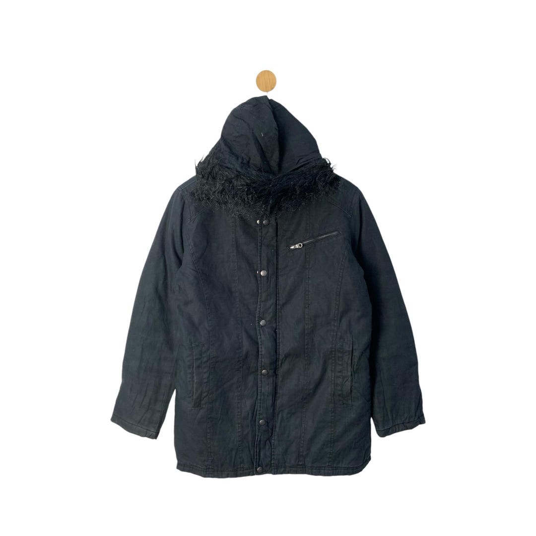 Vintage Von Dutch Jacket Hooded Thick Winter Fleece Jacket Parka Medium ...