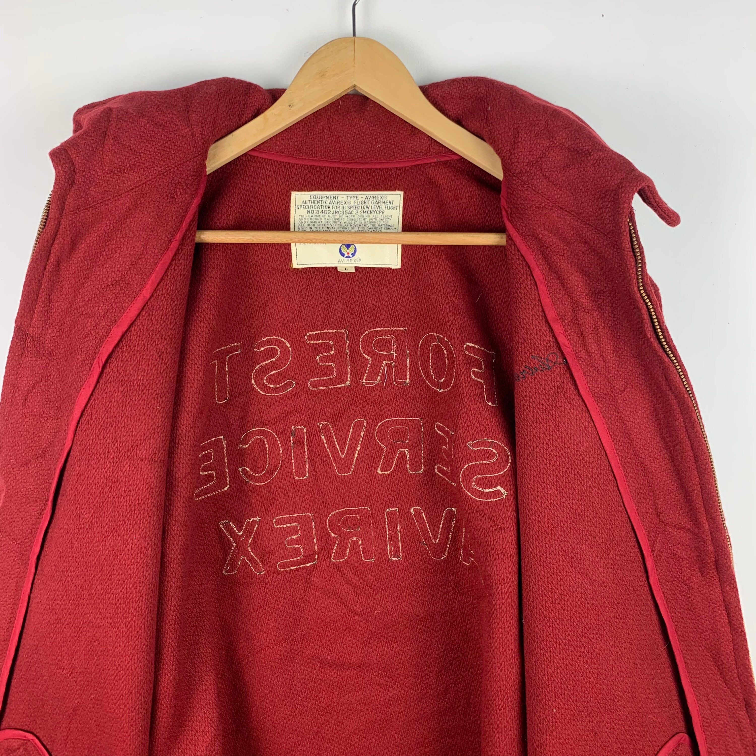Rare Vintage Avirex Jacket Red Colour / Forest Service Avirex Jacket ...