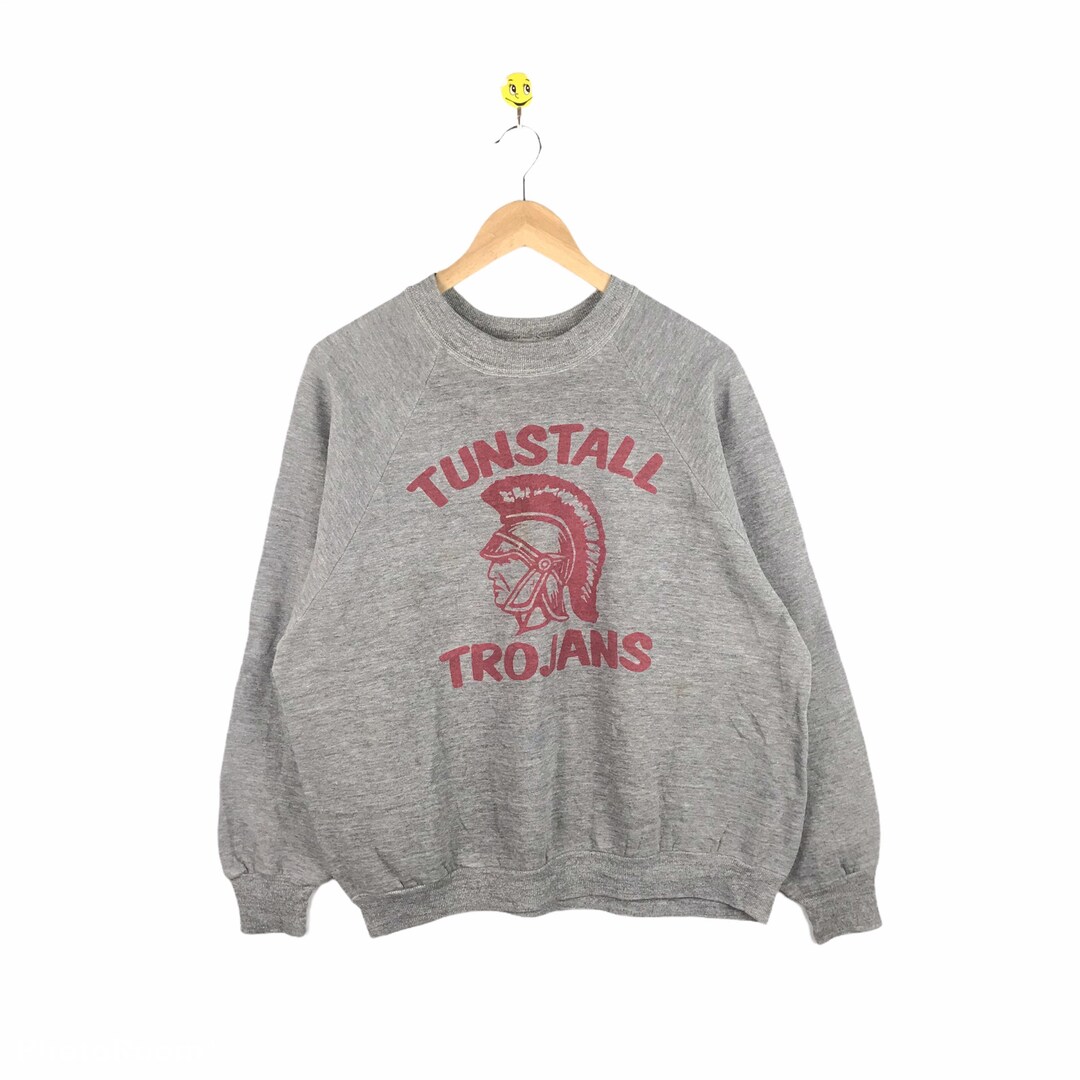 Vintage Sportswear Sweatshirt / Tunstall Trojans Sweatshirt / Cotton ...