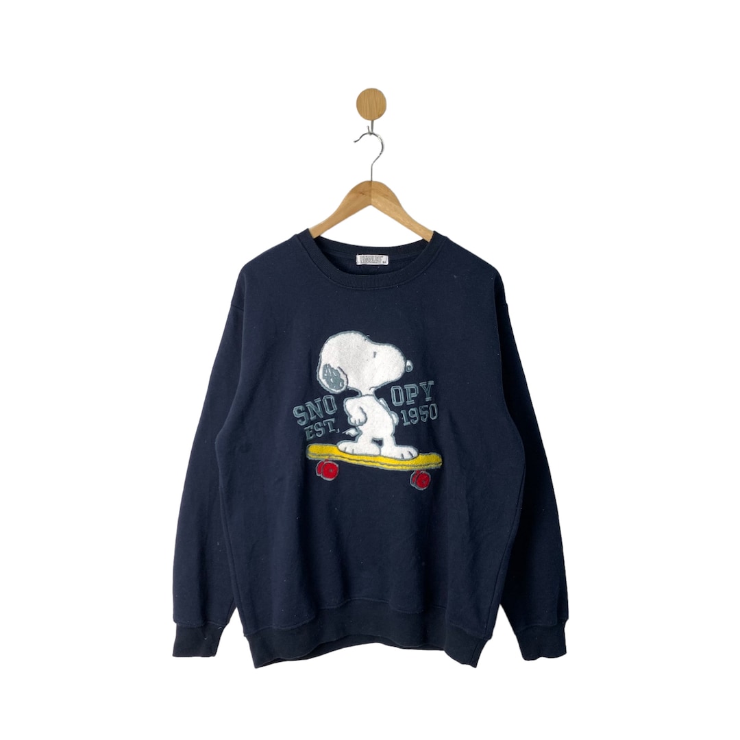 Rare Vintage Snoopy Sweatshirt / the Peanuts / Vintage Cartoon / Blue ...