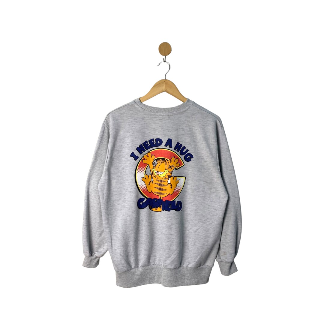 Rare Vintage Garfield Sweatshirt Cat Jumper Pullover Crewneck Cartoon ...