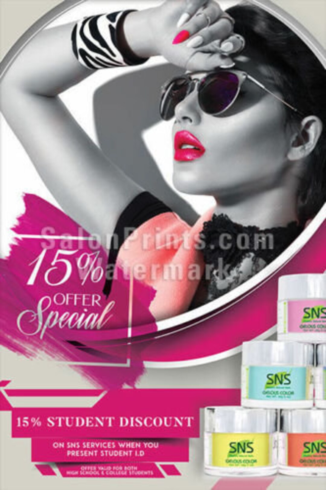 Nail Salon Poster Mesh Vinyl SNS Nails Student Discount - Etsy