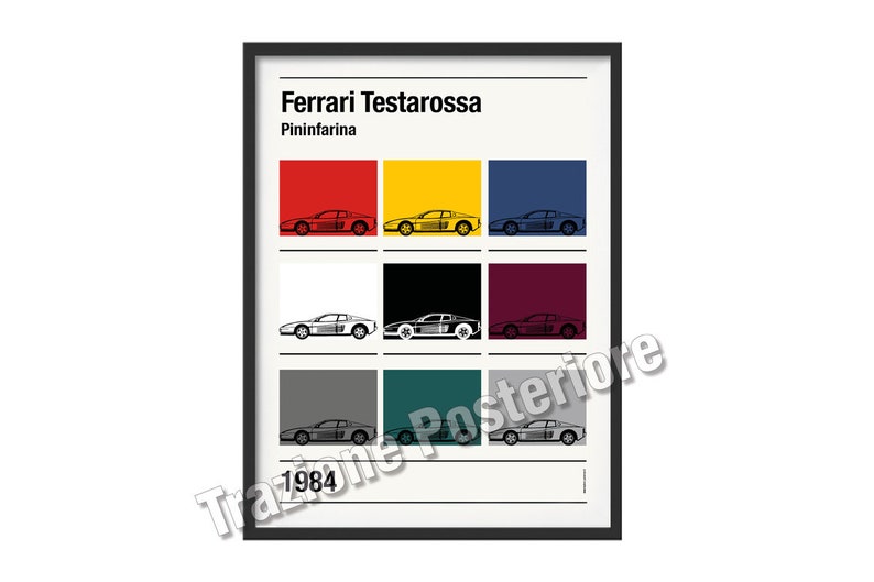 Graphic Poster Ferrari Testarossa Theme - Etsy