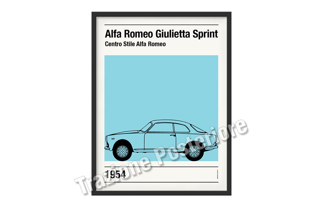 Graphic Poster Alfa Romeo Giulietta Sprint Theme - Etsy