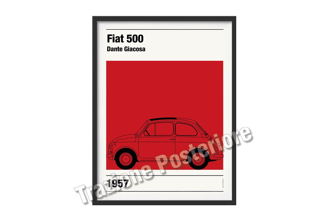 Graphic Poster Fiat 500 1957 Theme - Etsy