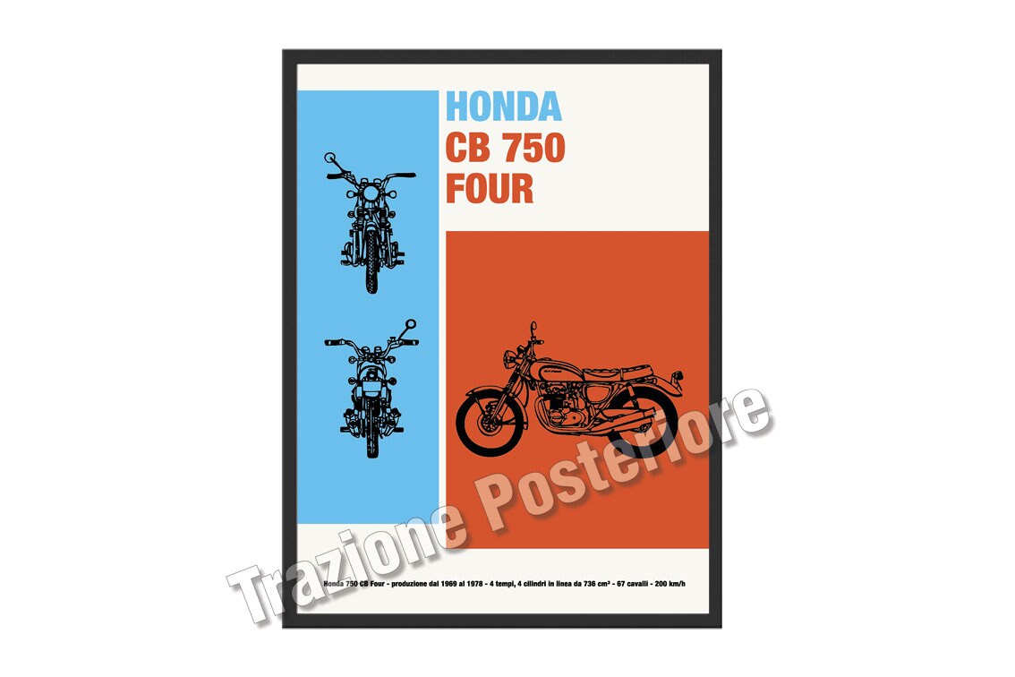 Graphic Poster Honda CB 750 Four Theme - Etsy