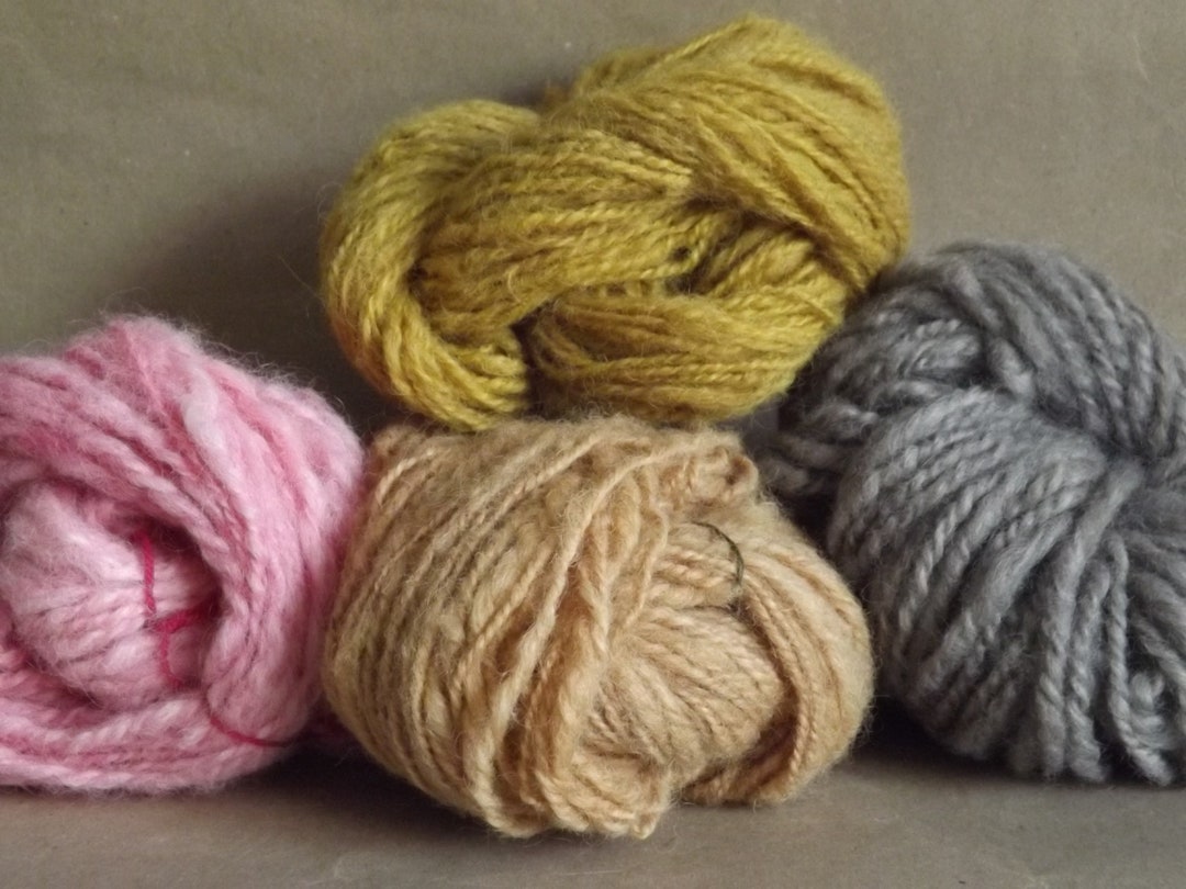 Hand Spun Soft Chunky Wool Yarn Naturally Dyed Romney - Etsy UK